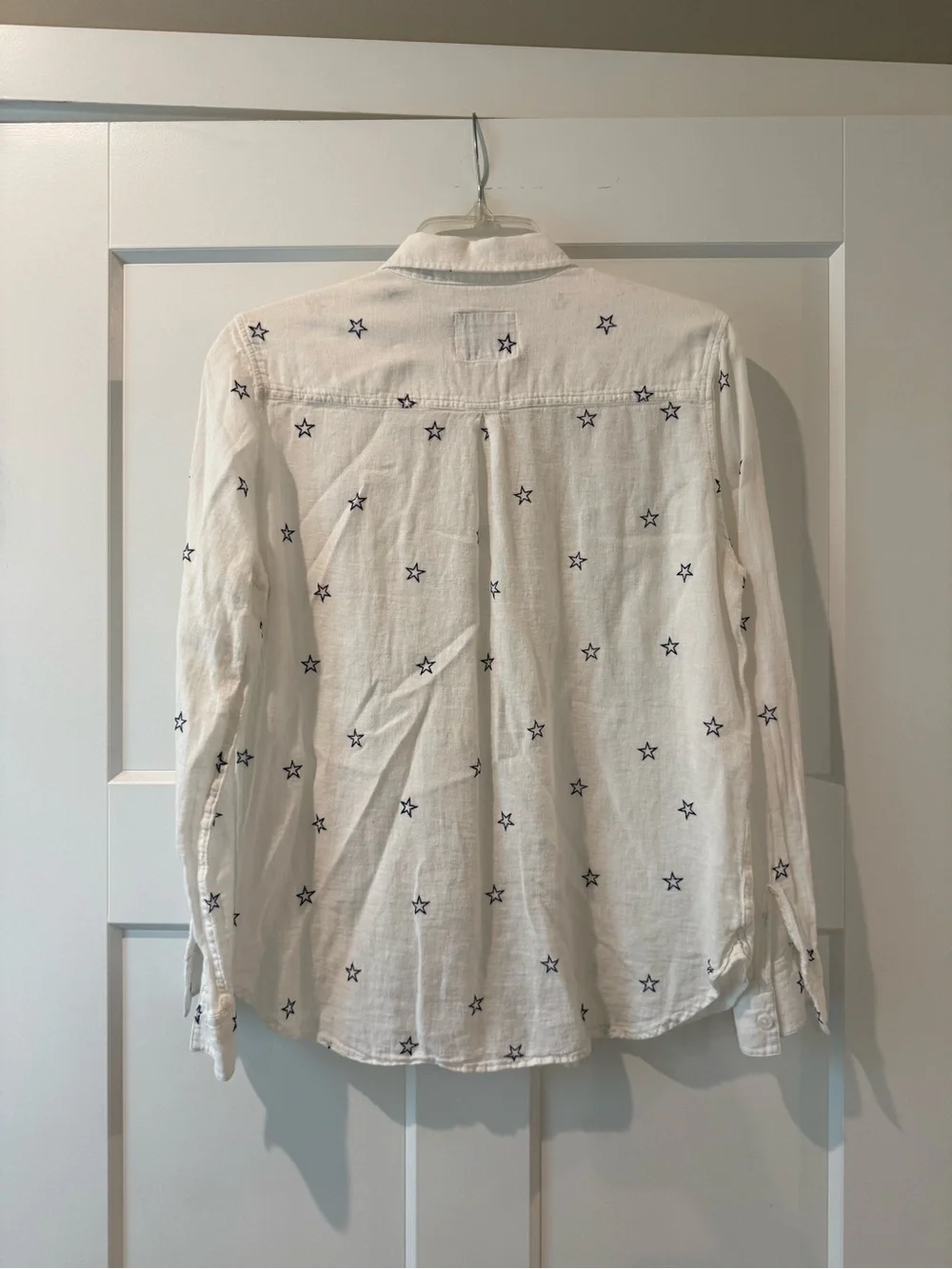 Rails | Tops | Rails White Buttondown Shirt With Navy Star Embroidery ...